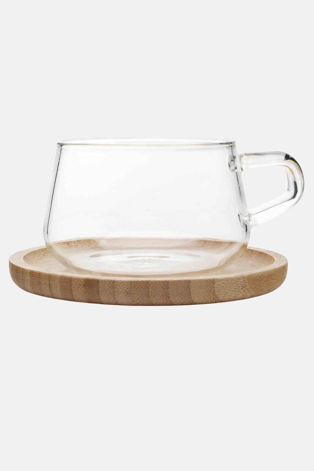 Glass Office Cup with Bamboo Saucer – Cultiverre